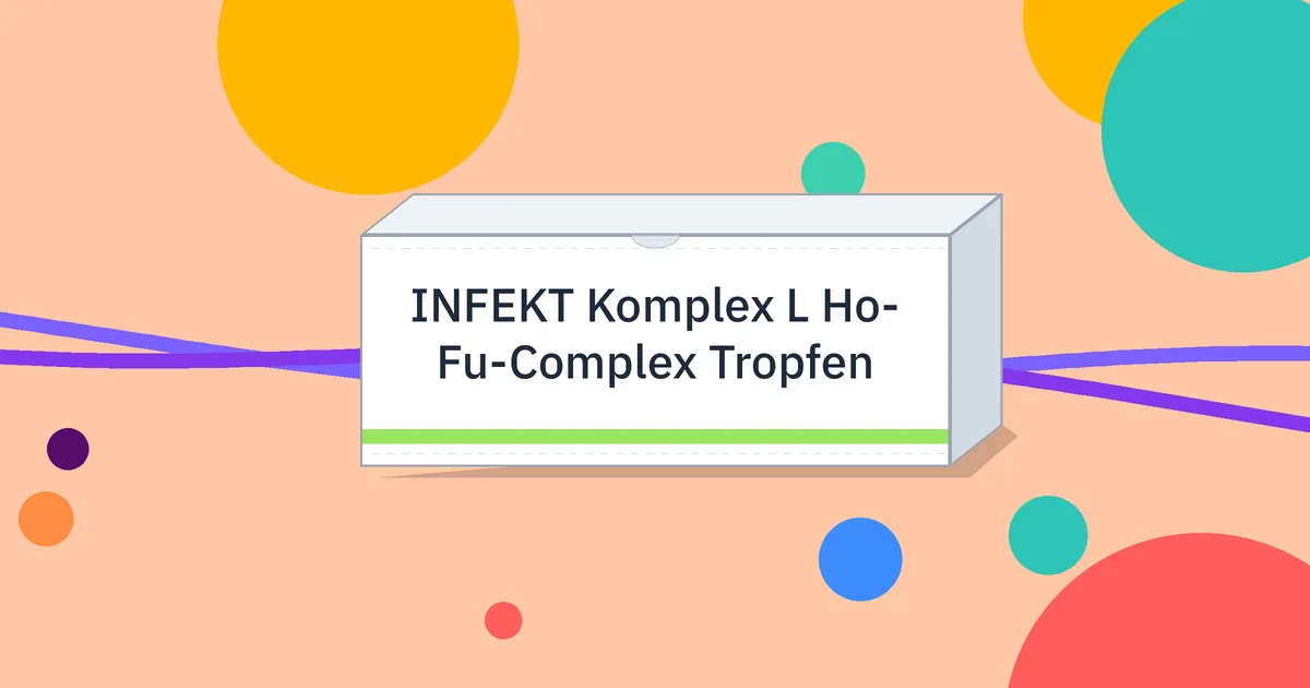 Symbolbild: Packung mit der Aufschrift INFEKT Komplex L Ho-Fu-Complex Tropfen (PZN 03396240) – Verfügbarkeit und Bezug in Apotheken in Frankfurt am Main