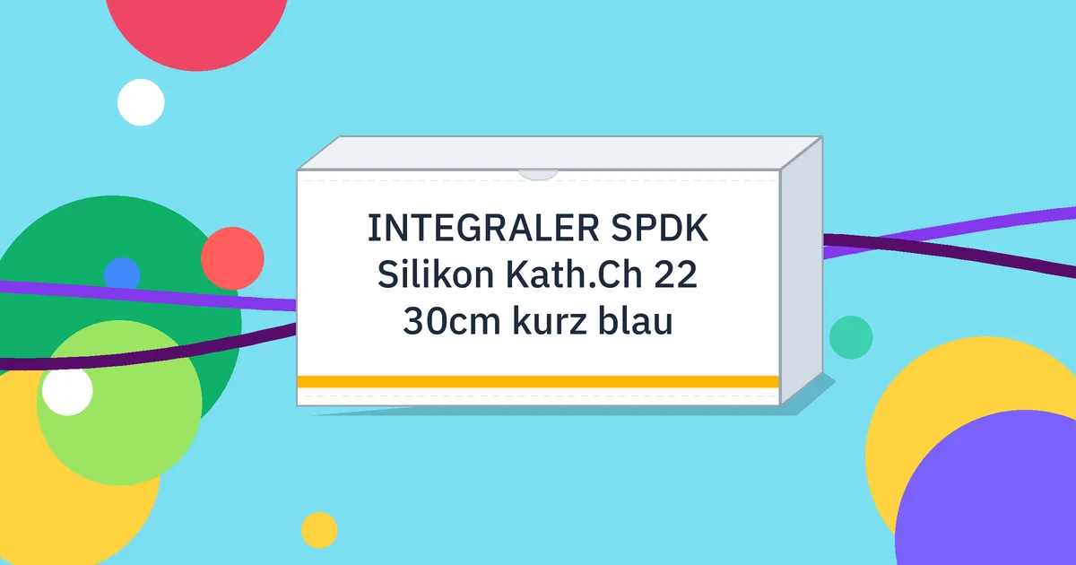 Symbolbild: Packung mit der Aufschrift INTEGRALER SPDK Silikon Kath.Ch 22 30cm kurz blau (PZN 16825398) – Verfügbarkeit und Bezug in Apotheken in Frankfurt am Main