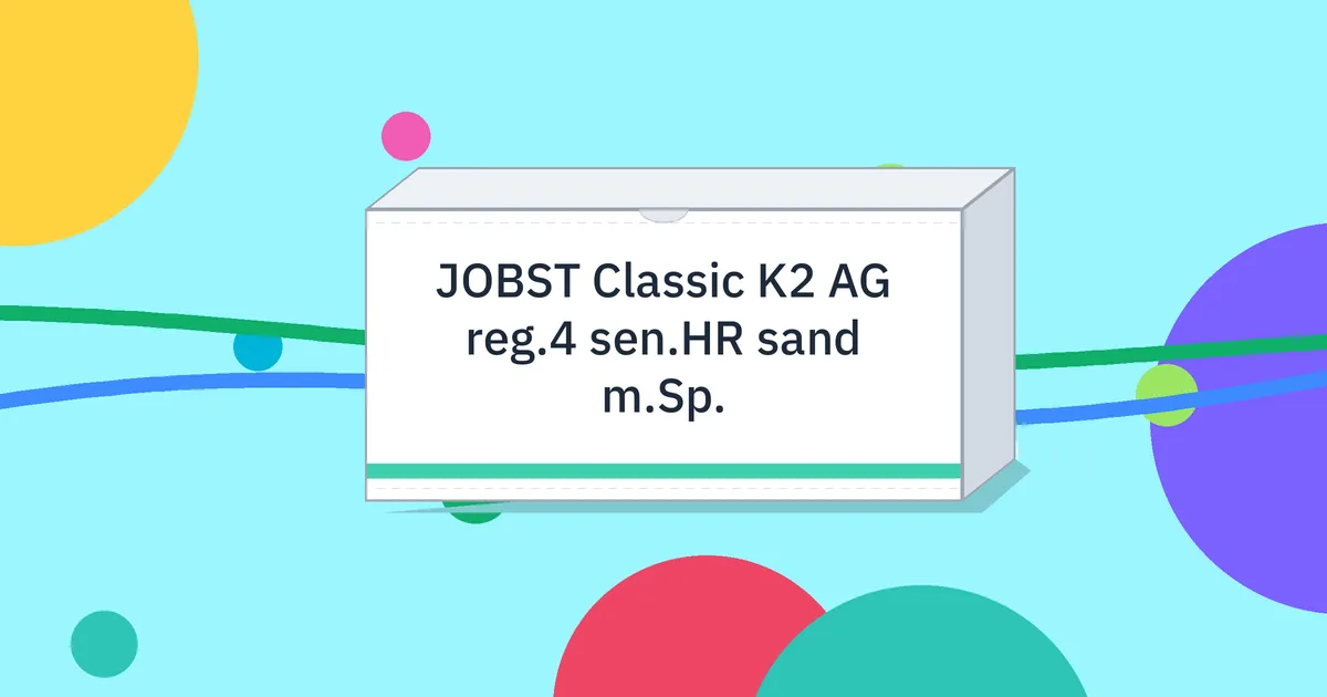 Symbolbild: Packung mit der Aufschrift JOBST Classic K2 AG reg.4 sen.HR sand m.Sp. (PZN 17960371) – Verfügbarkeit und Bezug in Apotheken in Frankfurt am Main