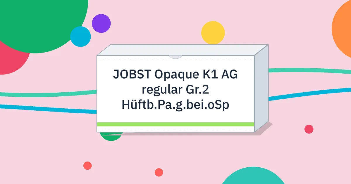 Symbolbild: Packung mit der Aufschrift JOBST Opaque K1 AG regular Gr.2 Hüftb.Pa.g.bei.oSp (PZN 16272172) – Verfügbarkeit und Bezug in Apotheken in Frankfurt am Main