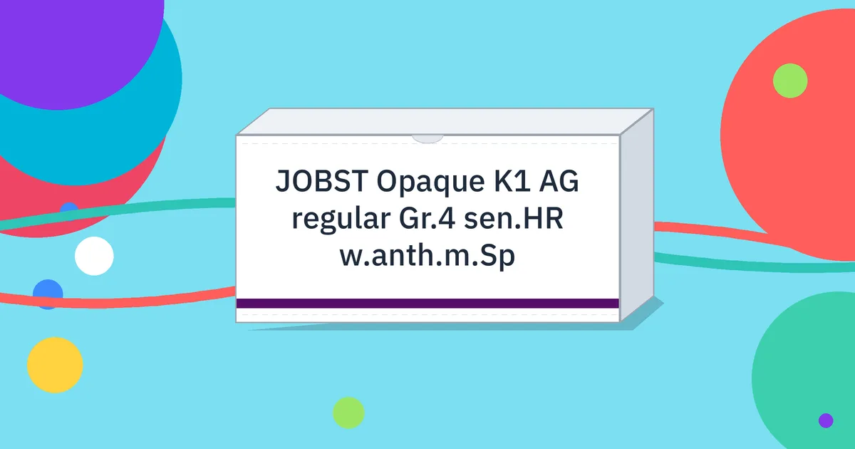 Symbolbild: Packung mit der Aufschrift JOBST Opaque K1 AG regular Gr.4 sen.HR w.anth.m.Sp (PZN 16265025) – Verfügbarkeit und Bezug in Apotheken in Frankfurt am Main