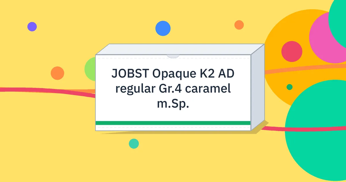 Symbolbild: Packung mit der Aufschrift JOBST Opaque K2 AD regular Gr.4 caramel m.Sp. (PZN 10722645) – Verfügbarkeit und Bezug in Apotheken in Frankfurt am Main