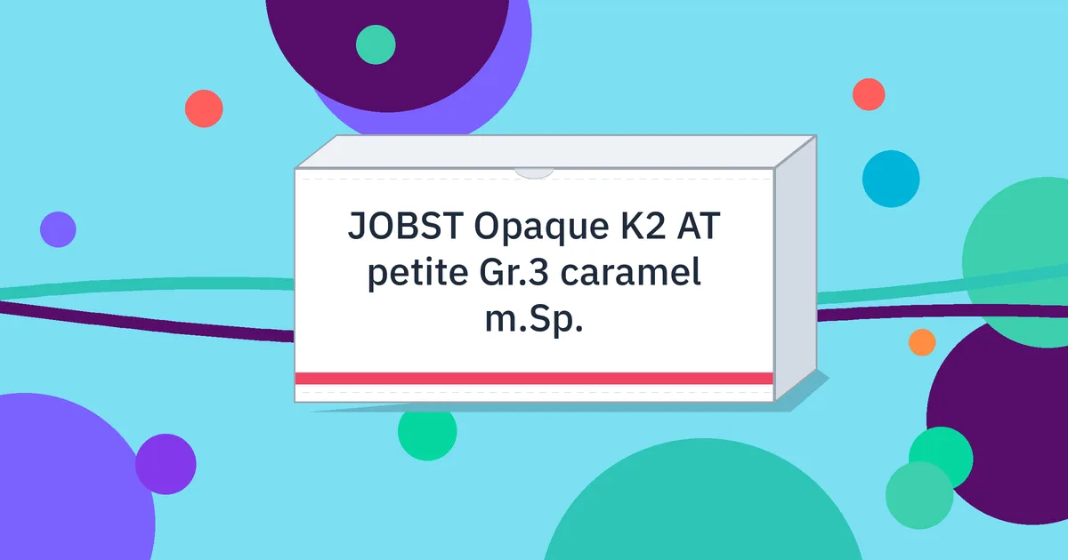 Symbolbild: Packung mit der Aufschrift JOBST Opaque K2 AT petite Gr.3 caramel m.Sp. (PZN 10724331) – Verfügbarkeit und Bezug in Apotheken in Frankfurt am Main