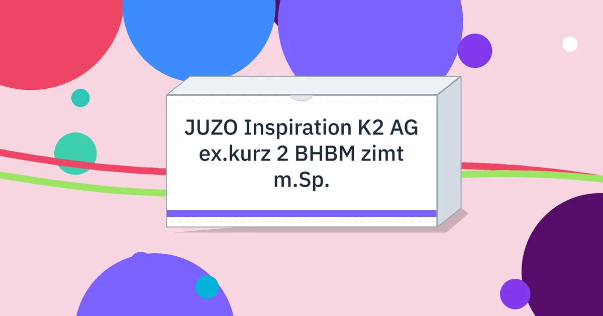 Symbolbild: Packung mit der Aufschrift JUZO Inspiration K2 AG ex.kurz 2 BHBM zimt m.Sp. (PZN 14875943) – Verfügbarkeit und Bezug in Apotheken in Frankfurt am Main