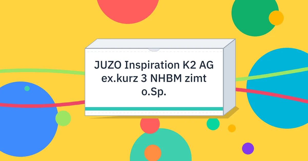 Symbolbild: Packung mit der Aufschrift JUZO Inspiration K2 AG ex.kurz 3 NHBM zimt o.Sp. (PZN 14951555) – Verfügbarkeit und Bezug in Apotheken in Frankfurt am Main