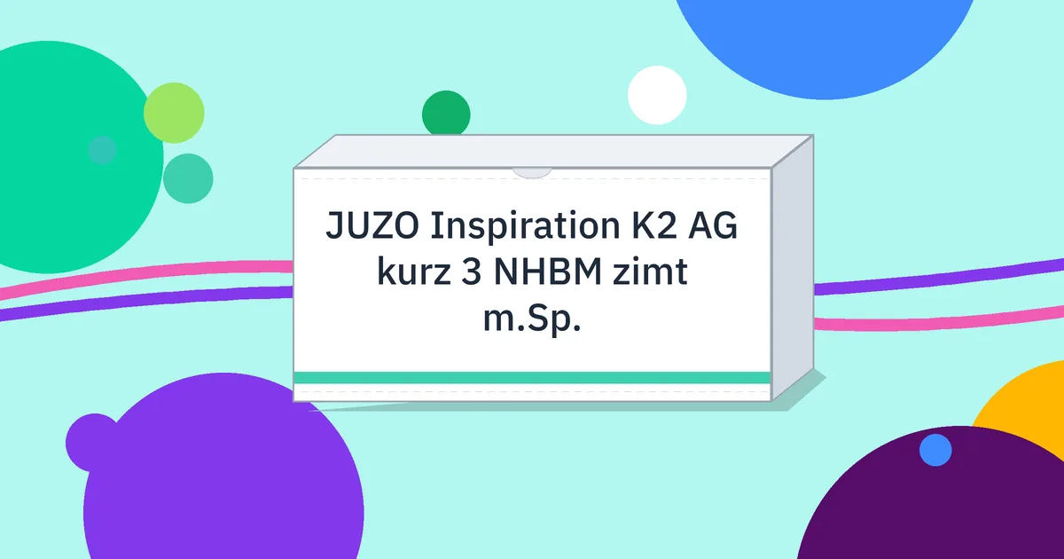 Symbolbild: Packung mit der Aufschrift JUZO Inspiration K2 AG kurz 3 NHBM zimt m.Sp. (PZN 14922016) – Verfügbarkeit und Bezug in Apotheken in Frankfurt am Main