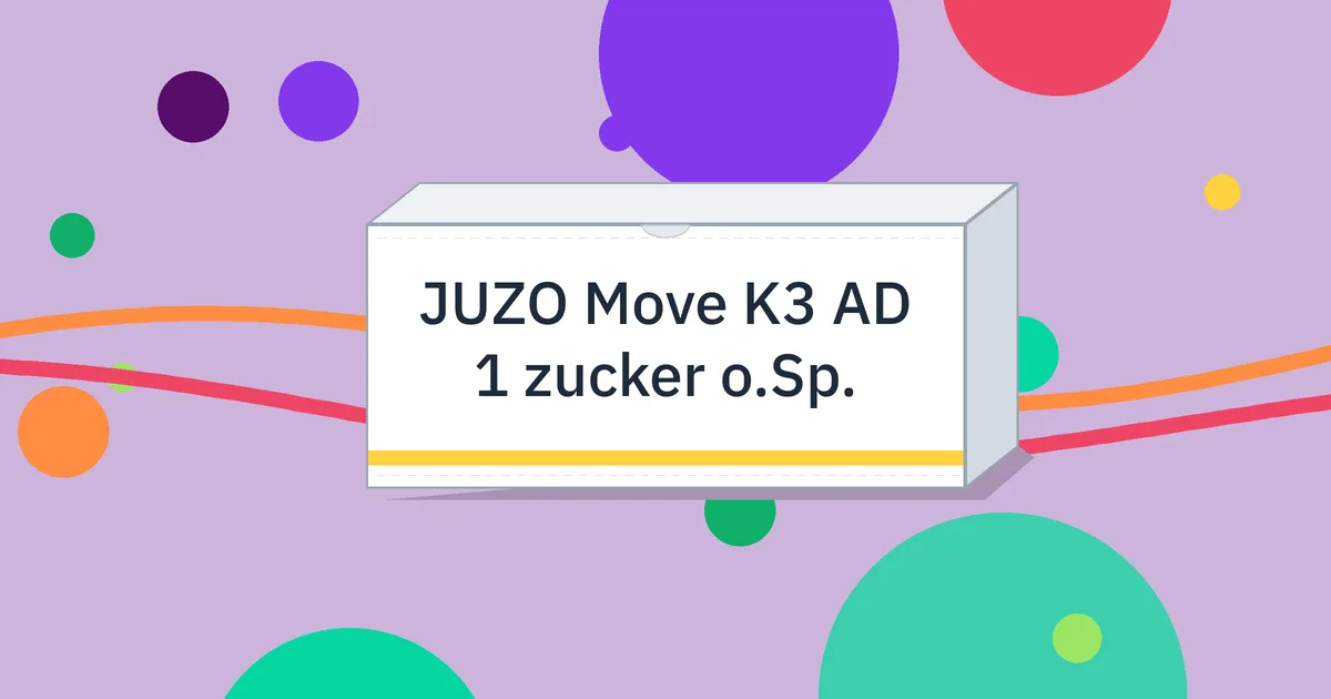 Symbolbild: Packung mit der Aufschrift JUZO Move K3 AD 1 zucker o.Sp. (PZN 18567167) – Verfügbarkeit und Bezug in Apotheken in Frankfurt am Main