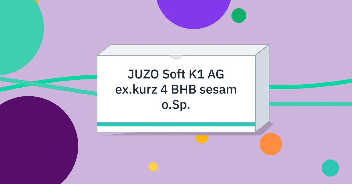 Symbolbild: Packung mit der Aufschrift JUZO Soft K1 AG ex.kurz 4 BHB sesam o.Sp. (PZN 14824130) – Verfügbarkeit und Bezug in Apotheken in Frankfurt am Main