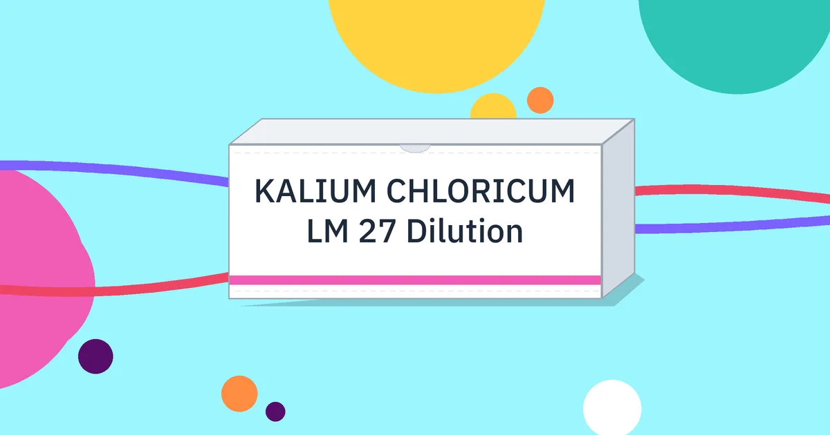 Symbolbild: Packung mit der Aufschrift KALIUM CHLORICUM LM 27 Dilution (PZN 12918909) – Verfügbarkeit und Bezug in Apotheken in Frankfurt am Main