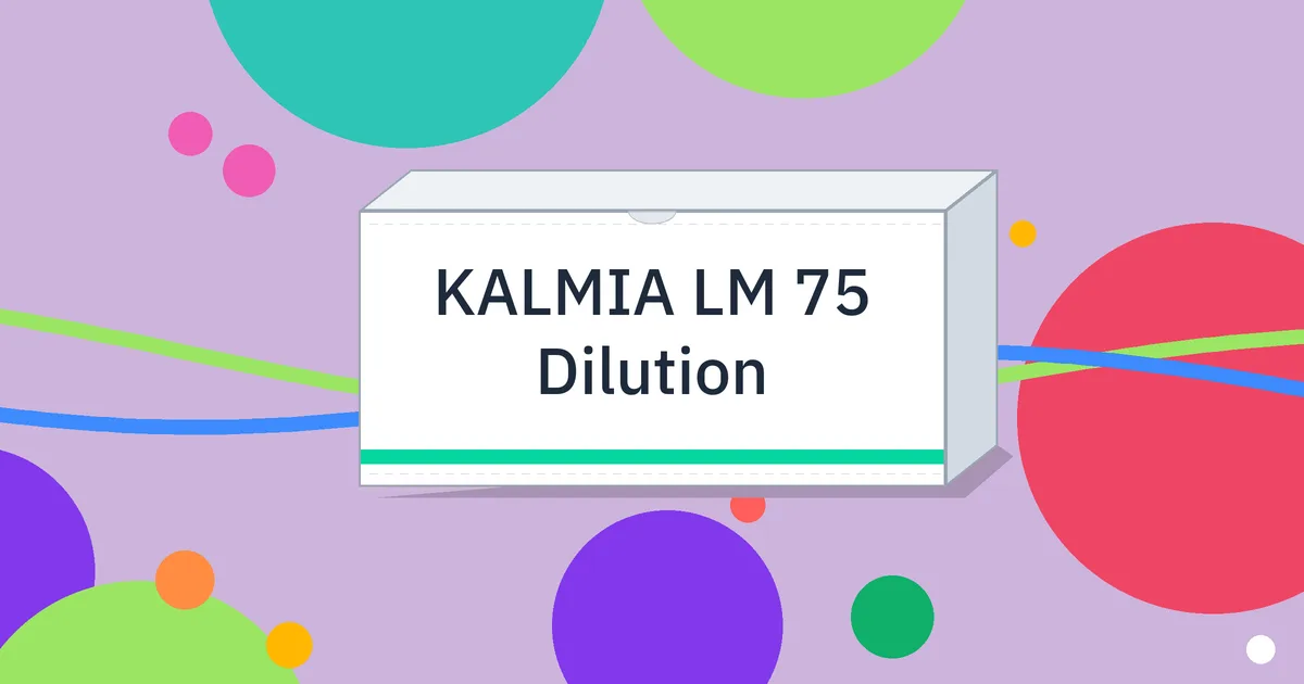 Symbolbild: Packung mit der Aufschrift KALMIA LM 75 Dilution (PZN 12927848) – Verfügbarkeit und Bezug in Apotheken in Frankfurt am Main