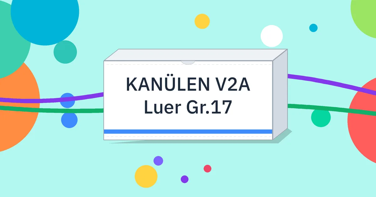 Symbolbild: Packung mit der Aufschrift KANÜLEN V2A Luer Gr.17 (PZN 02439556) – Verfügbarkeit und Bezug in Apotheken in Frankfurt am Main