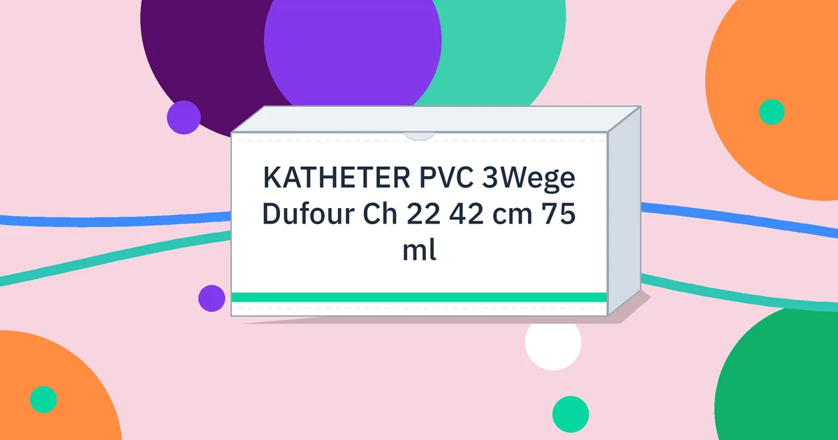 Symbolbild: Packung mit der Aufschrift KATHETER PVC 3Wege Dufour Ch 22 42 cm 75 ml (PZN 05036072) – Verfügbarkeit und Bezug in Apotheken in Frankfurt am Main
