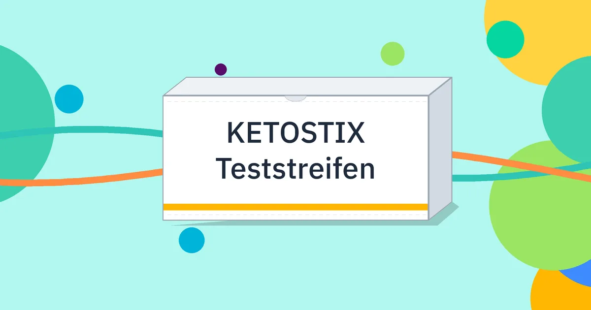 Symbolbild: Packung mit der Aufschrift KETOSTIX Teststreifen (PZN 14413970) – Verfügbarkeit und Bezug in Apotheken in Frankfurt am Main