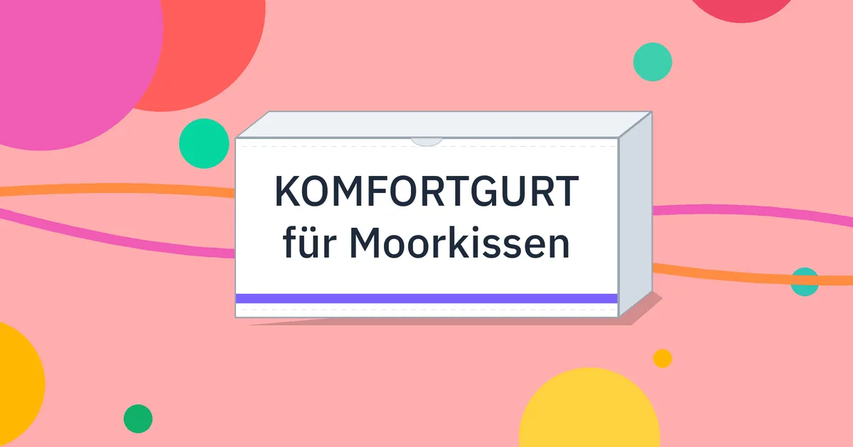 Symbolbild: Packung mit der Aufschrift KOMFORTGURT für Moorkissen (PZN 13716993) – Verfügbarkeit und Bezug in Apotheken in Frankfurt am Main