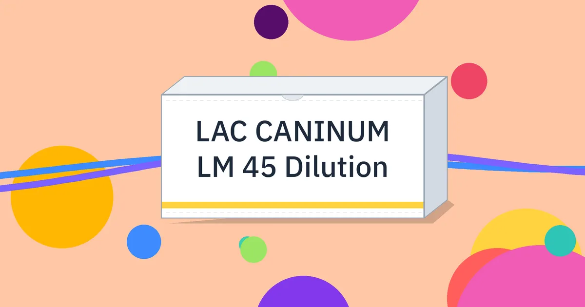 Symbolbild: Packung mit der Aufschrift LAC CANINUM LM 45 Dilution (PZN 12929132) – Verfügbarkeit und Bezug in Apotheken in Frankfurt am Main