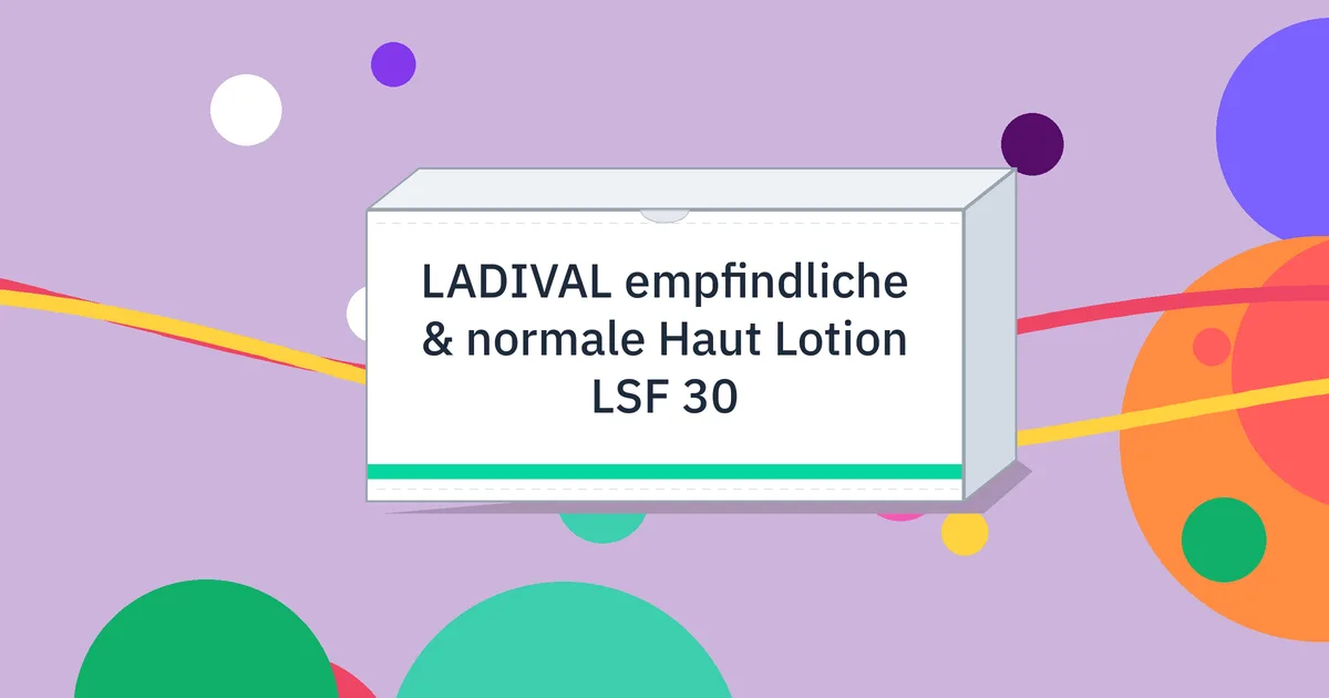 Symbolbild: Packung mit der Aufschrift LADIVAL empfindliche & normale Haut Lotion LSF 30 (PZN 19362651) – Verfügbarkeit und Bezug in Apotheken in Frankfurt am Main