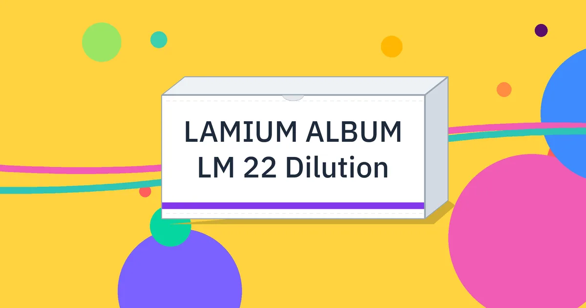Symbolbild: Packung mit der Aufschrift LAMIUM ALBUM LM 22 Dilution (PZN 13521870) – Verfügbarkeit und Bezug in Apotheken in Frankfurt am Main