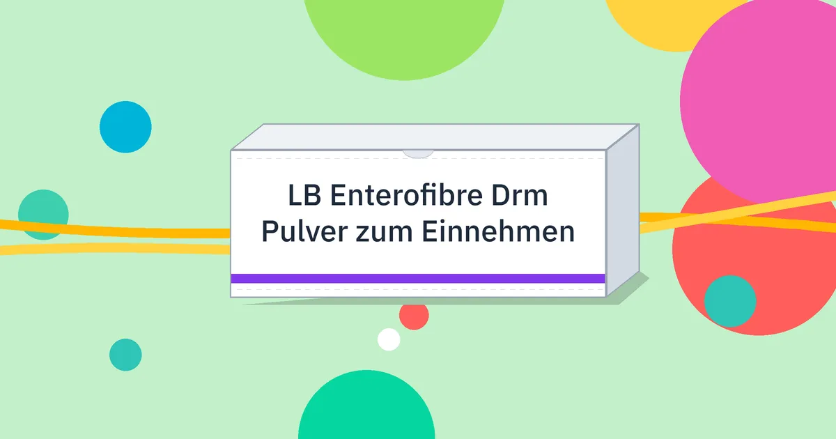 Symbolbild: Packung mit der Aufschrift LB Enterofibre Drm Pulver zum Einnehmen (PZN 20280088) – Verfügbarkeit und Bezug in Apotheken in Frankfurt am Main
