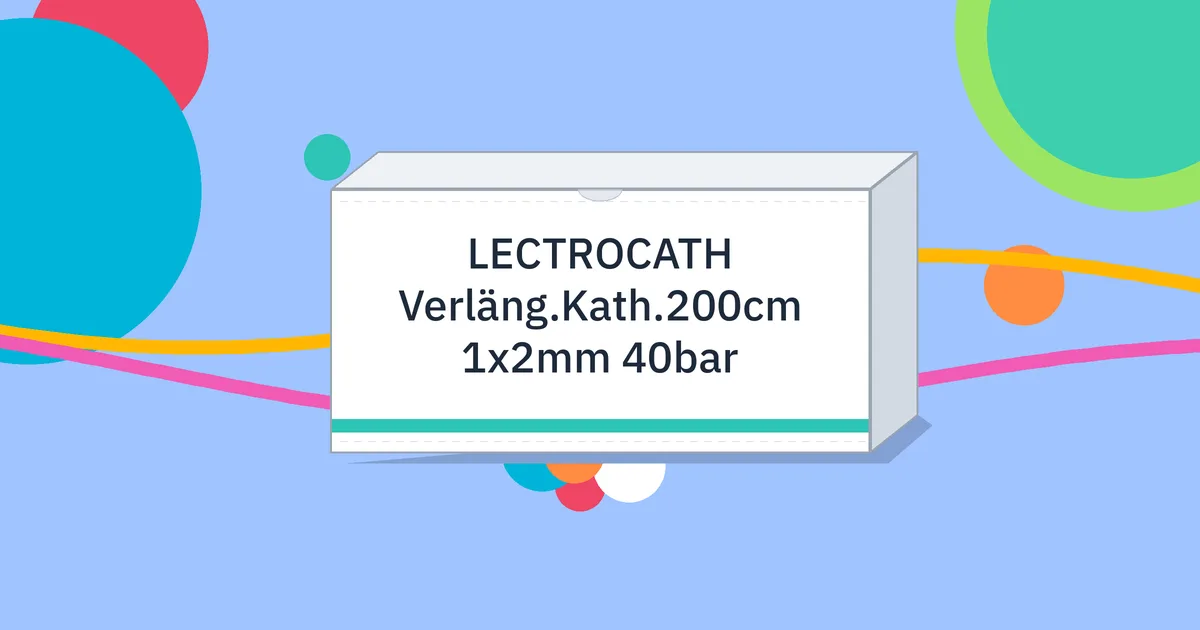 Symbolbild: Packung mit der Aufschrift LECTROCATH Verläng.Kath.200cm 1x2mm 40bar (PZN 00965973) – Verfügbarkeit und Bezug in Apotheken in Frankfurt am Main