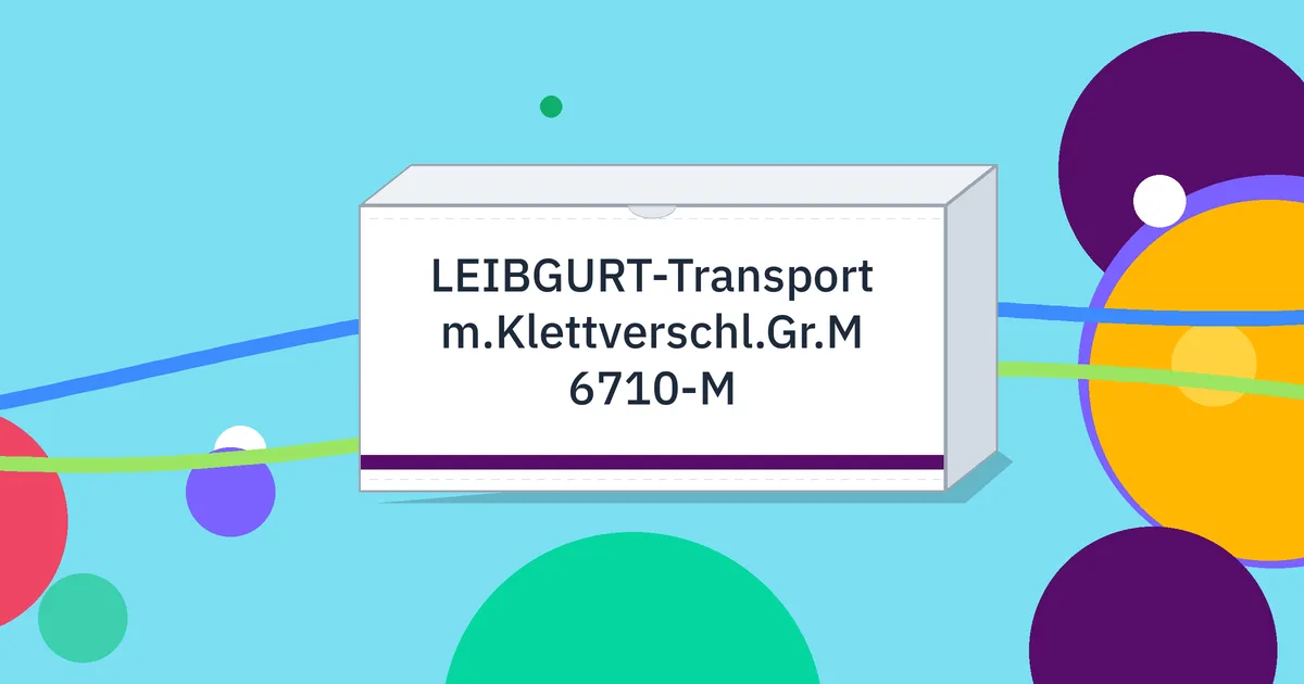Symbolbild: Packung mit der Aufschrift LEIBGURT-Transport m.Klettverschl.Gr.M 6710-M (PZN 13586094) – Verfügbarkeit und Bezug in Apotheken in Frankfurt am Main