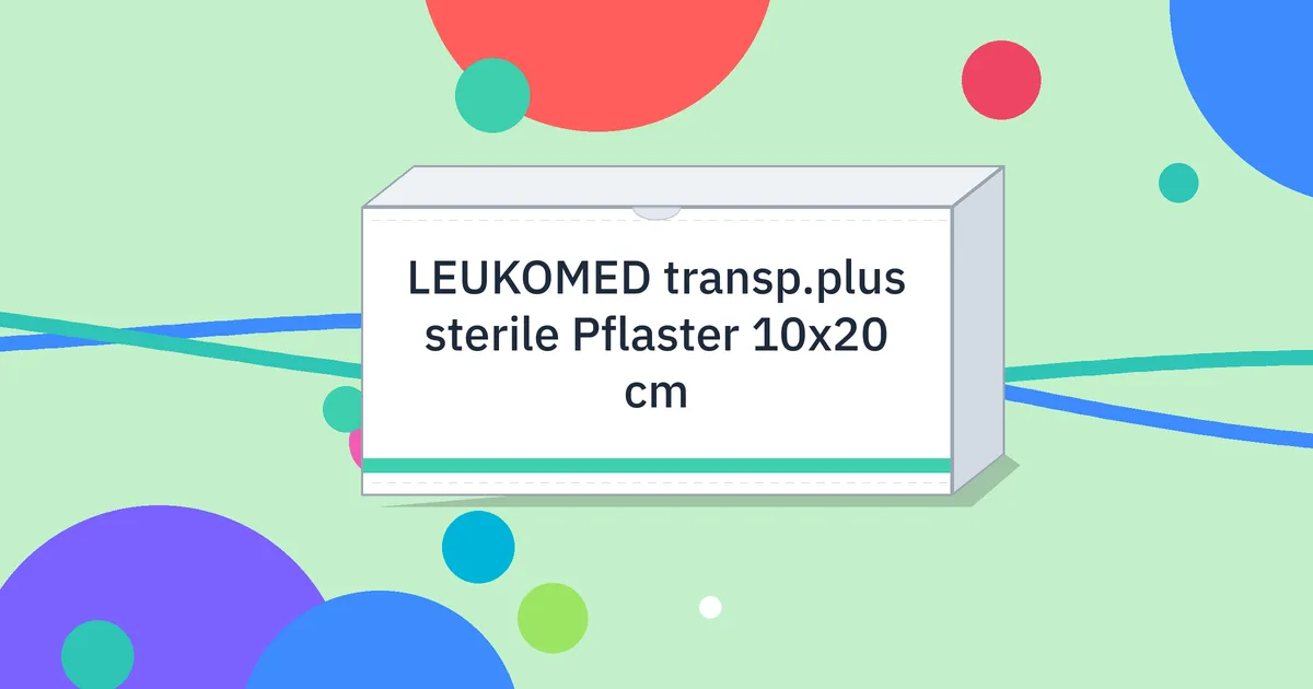 Symbolbild: Packung mit der Aufschrift LEUKOMED transp.plus sterile Pflaster 10x20 cm (PZN 05561068) – Verfügbarkeit und Bezug in Apotheken in Frankfurt am Main