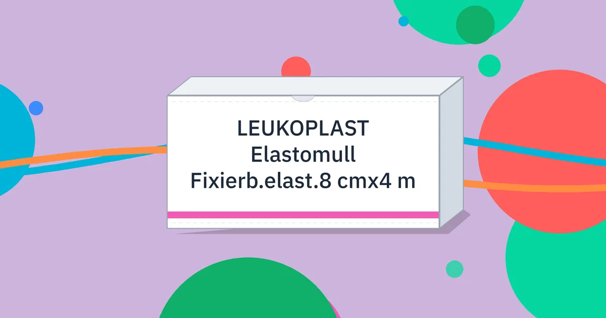 Symbolbild: Packung mit der Aufschrift LEUKOPLAST Elastomull Fixierb.elast.8 cmx4 m (PZN 14220107) – Verfügbarkeit und Bezug in Apotheken in Frankfurt am Main