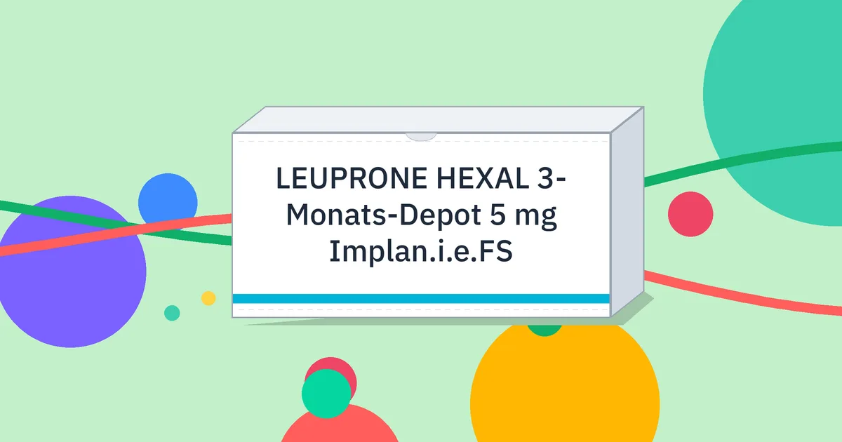 Symbolbild: Packung mit der Aufschrift LEUPRONE HEXAL 3-Monats-Depot 5 mg Implan.i.e.FS (PZN 18182496) – Verfügbarkeit und Bezug in Apotheken in Frankfurt am Main