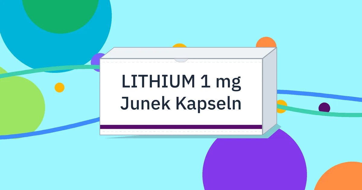Symbolbild: Packung mit der Aufschrift LITHIUM 1 mg Junek Kapseln (PZN 19631832) – Verfügbarkeit und Bezug in Apotheken in Frankfurt am Main