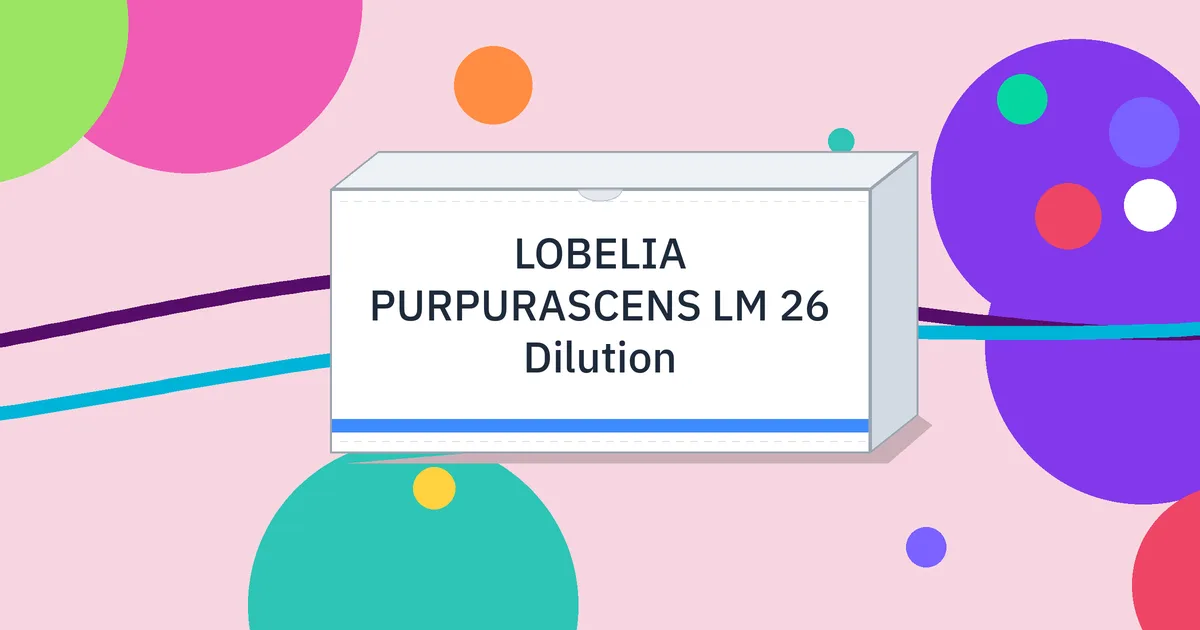 Symbolbild: Packung mit der Aufschrift LOBELIA PURPURASCENS LM 26 Dilution (PZN 13534482) – Verfügbarkeit und Bezug in Apotheken in Frankfurt am Main