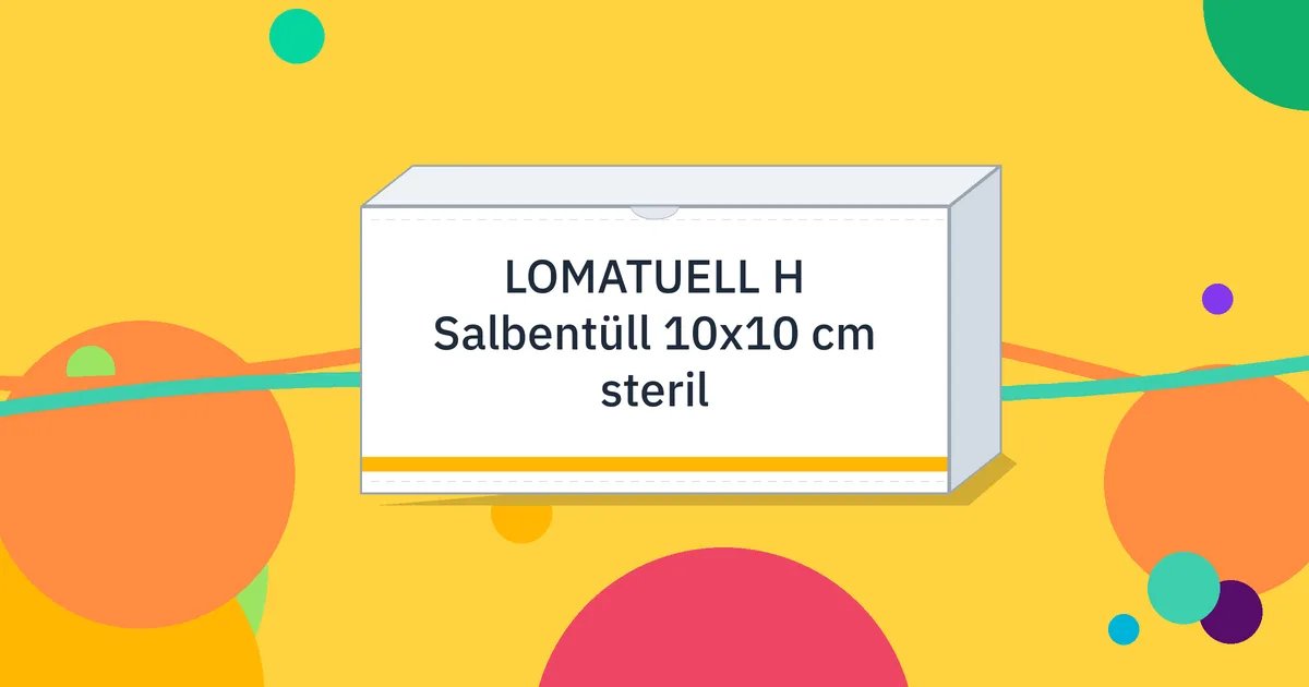 Symbolbild: Packung mit der Aufschrift LOMATUELL H Salbentüll 10x10 cm steril (PZN 15403258) – Verfügbarkeit und Bezug in Apotheken in Frankfurt am Main