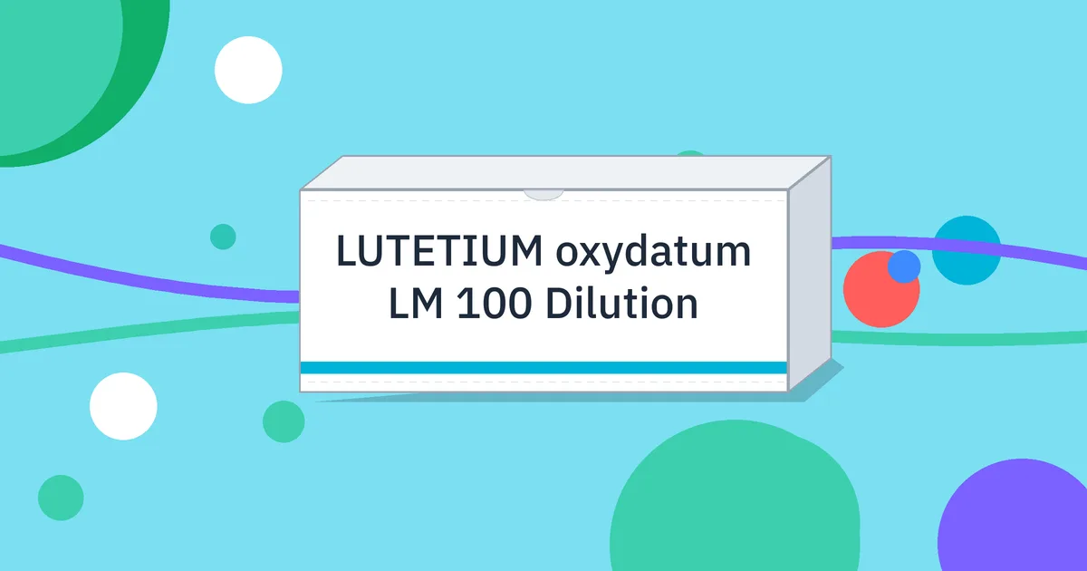 Symbolbild: Packung mit der Aufschrift LUTETIUM oxydatum LM 100 Dilution (PZN 12935090) – Verfügbarkeit und Bezug in Apotheken in Frankfurt am Main