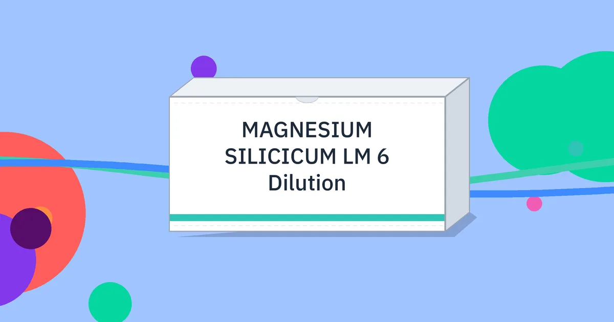 Symbolbild: Packung mit der Aufschrift MAGNESIUM SILICICUM LM 6 Dilution (PZN 12939550) – Verfügbarkeit und Bezug in Apotheken in Frankfurt am Main