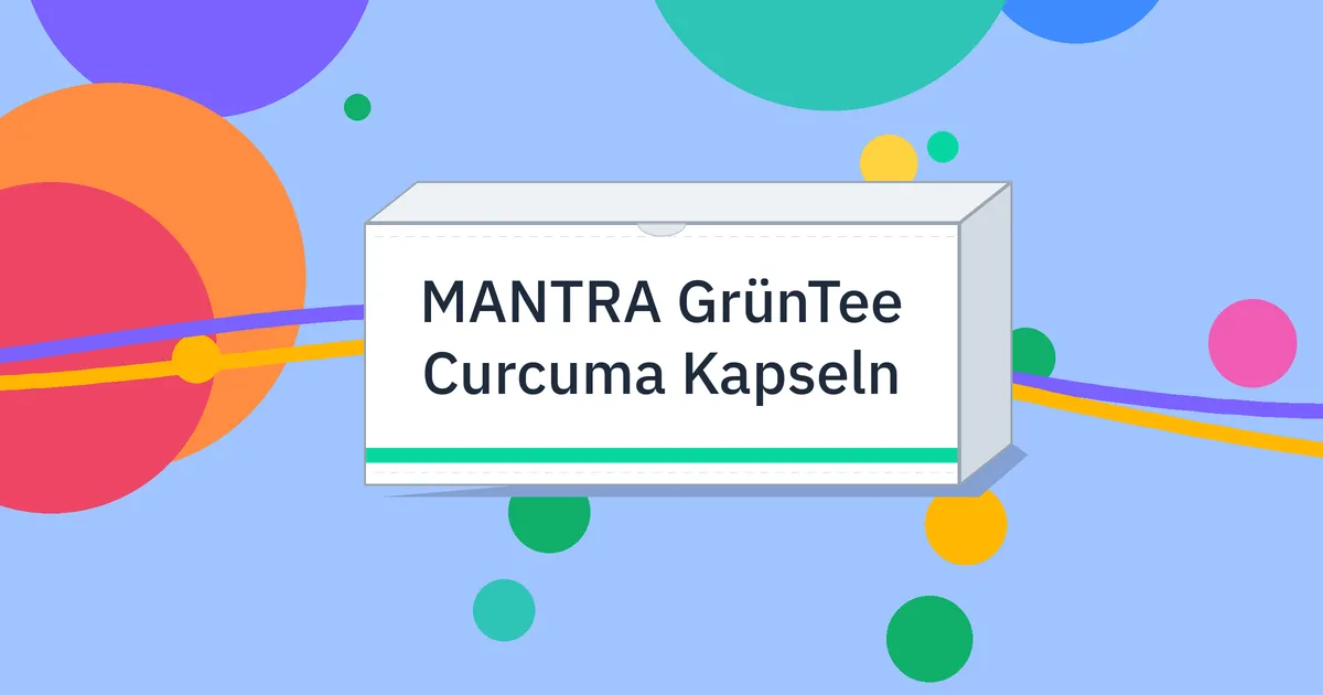 Symbolbild: Packung mit der Aufschrift MANTRA GrünTee Curcuma Kapseln (PZN 16322119) – Verfügbarkeit und Bezug in Apotheken in Frankfurt am Main