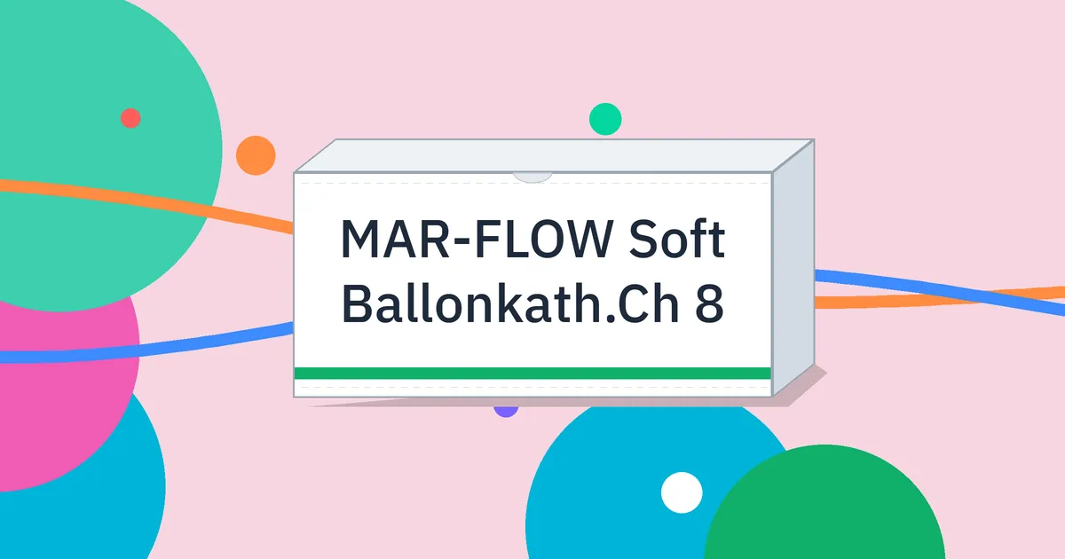 Symbolbild: Packung mit der Aufschrift MAR-FLOW Soft Ballonkath.Ch 8 (PZN 02393883) – Verfügbarkeit und Bezug in Apotheken in Frankfurt am Main