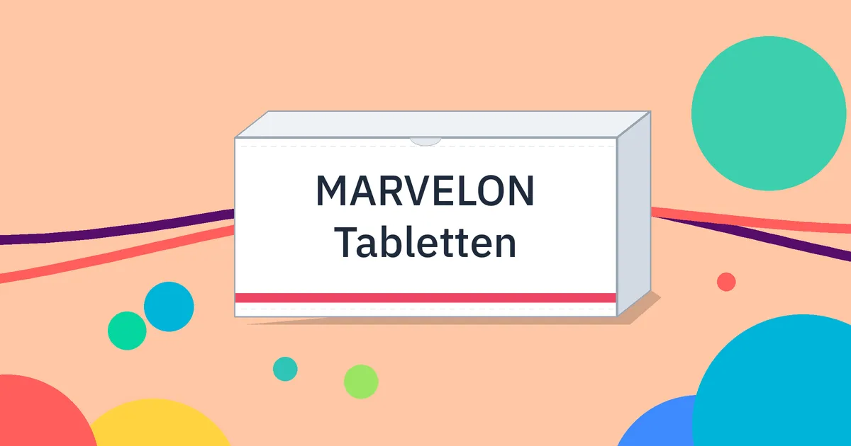 Symbolbild: Packung mit der Aufschrift MARVELON Tabletten (PZN 03056805) – Verfügbarkeit und Bezug in Apotheken in Frankfurt am Main