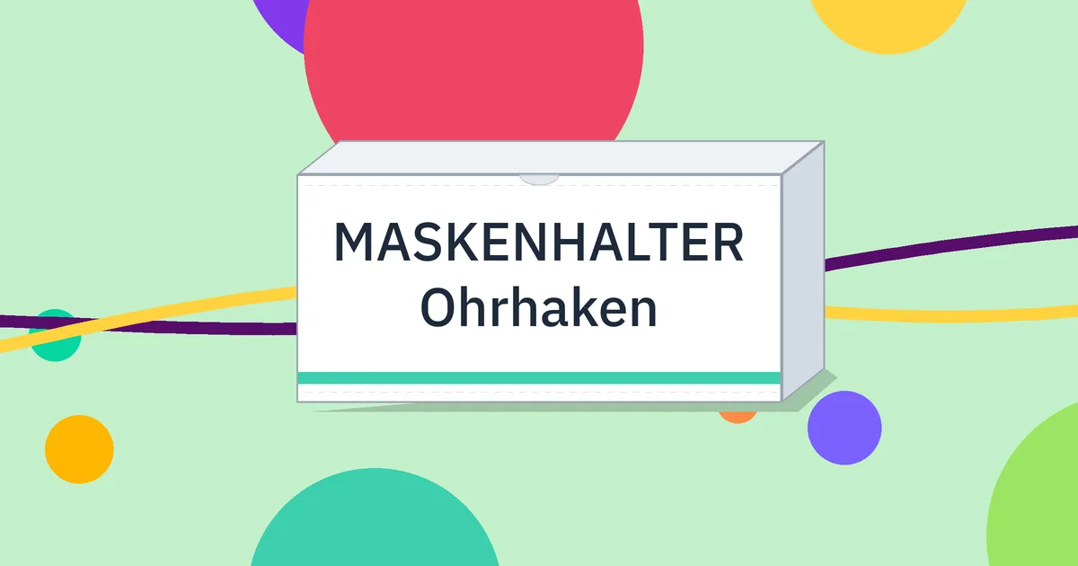Symbolbild: Packung mit der Aufschrift MASKENHALTER Ohrhaken (PZN 17161612) – Verfügbarkeit und Bezug in Apotheken in Frankfurt am Main