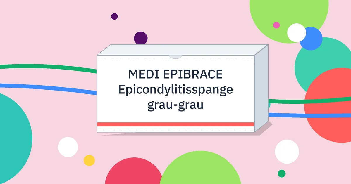Symbolbild: Packung mit der Aufschrift MEDI EPIBRACE Epicondylitisspange grau-grau (PZN 18108442) – Verfügbarkeit und Bezug in Apotheken in Frankfurt am Main