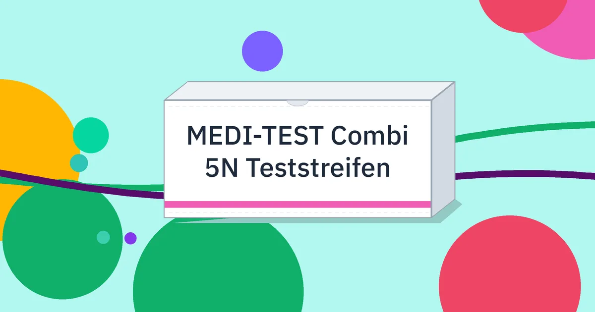 Symbolbild: Packung mit der Aufschrift MEDI-TEST Combi 5N Teststreifen (PZN 00516525) – Verfügbarkeit und Bezug in Apotheken in Frankfurt am Main