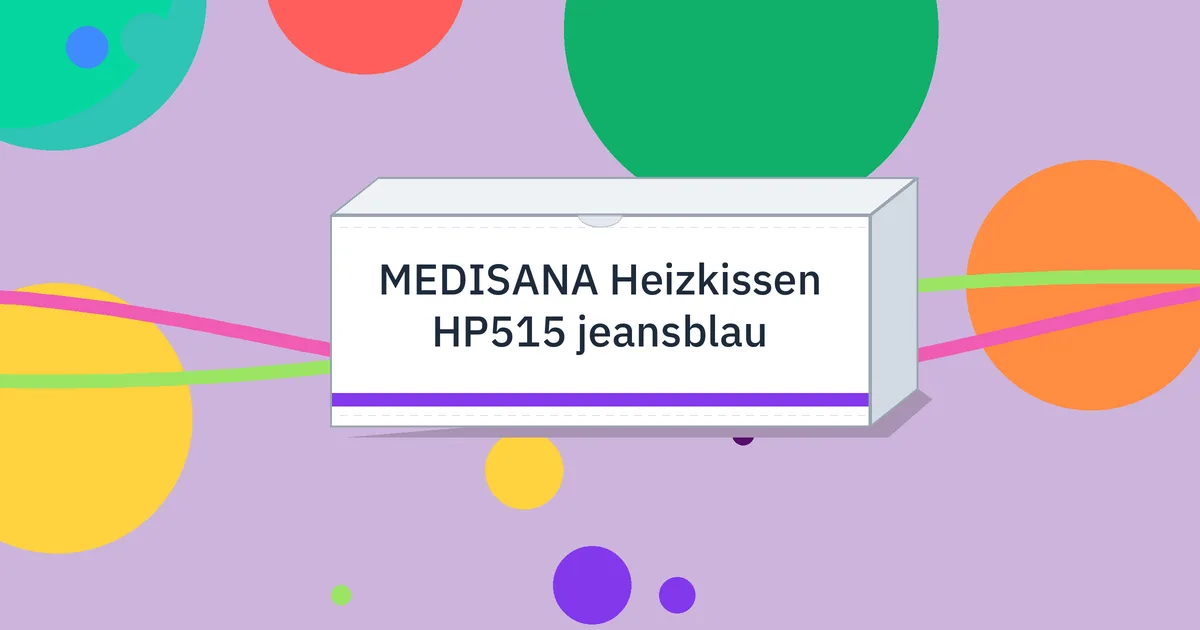 Symbolbild: Packung mit der Aufschrift MEDISANA Heizkissen HP515 jeansblau (PZN 20805622) – Verfügbarkeit und Bezug in Apotheken in Frankfurt am Main