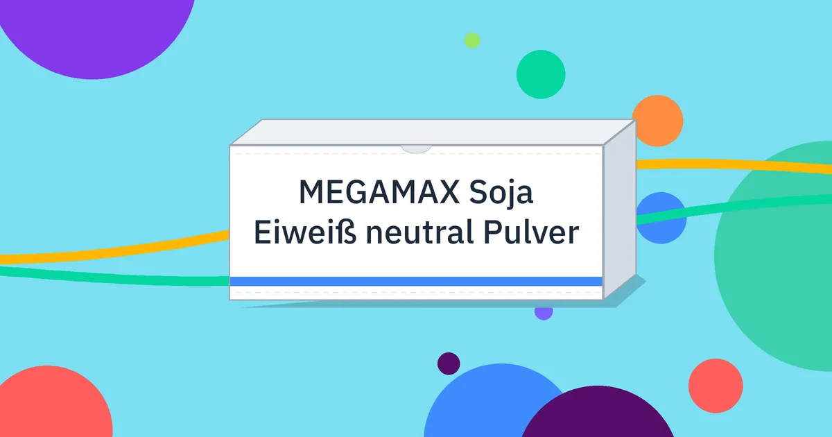 Symbolbild: Packung mit der Aufschrift MEGAMAX Soja Eiweiß neutral Pulver (PZN 15560064) – Verfügbarkeit und Bezug in Apotheken in Frankfurt am Main
