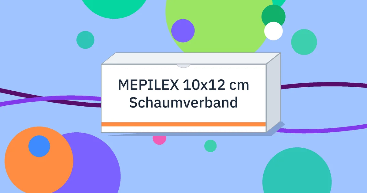 Symbolbild: Packung mit der Aufschrift MEPILEX 10x12 cm Schaumverband (PZN 17434702) – Verfügbarkeit und Bezug in Apotheken in Frankfurt am Main