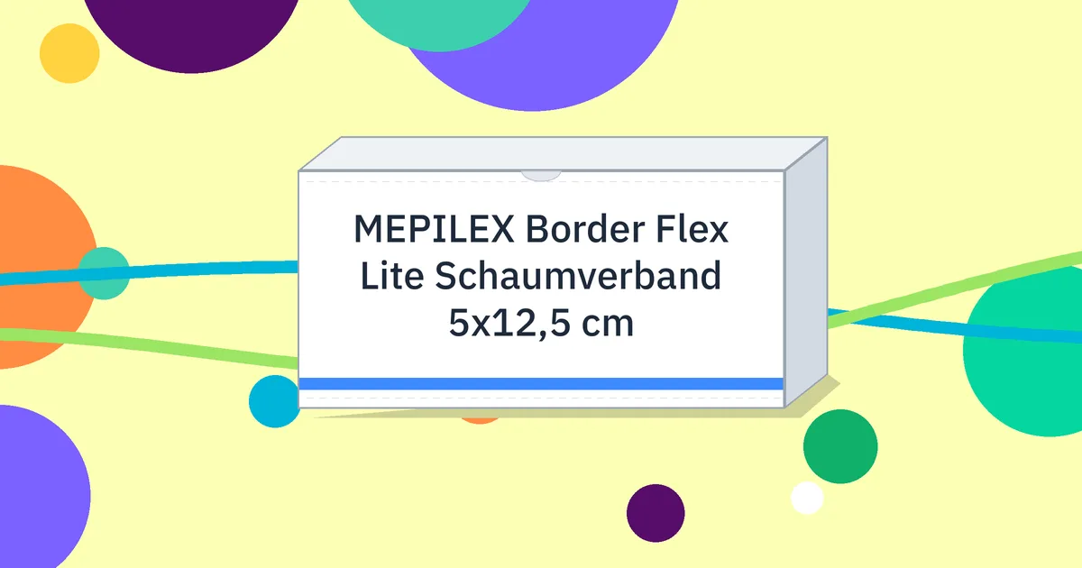 Symbolbild: Packung mit der Aufschrift MEPILEX Border Flex Lite Schaumverband 5x12,5 cm (PZN 16226522) – Verfügbarkeit und Bezug in Apotheken in Frankfurt am Main