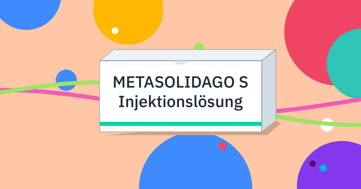 Symbolbild: Packung mit der Aufschrift METASOLIDAGO S Injektionslösung (PZN 04654218) – Verfügbarkeit und Bezug in Apotheken in Frankfurt am Main