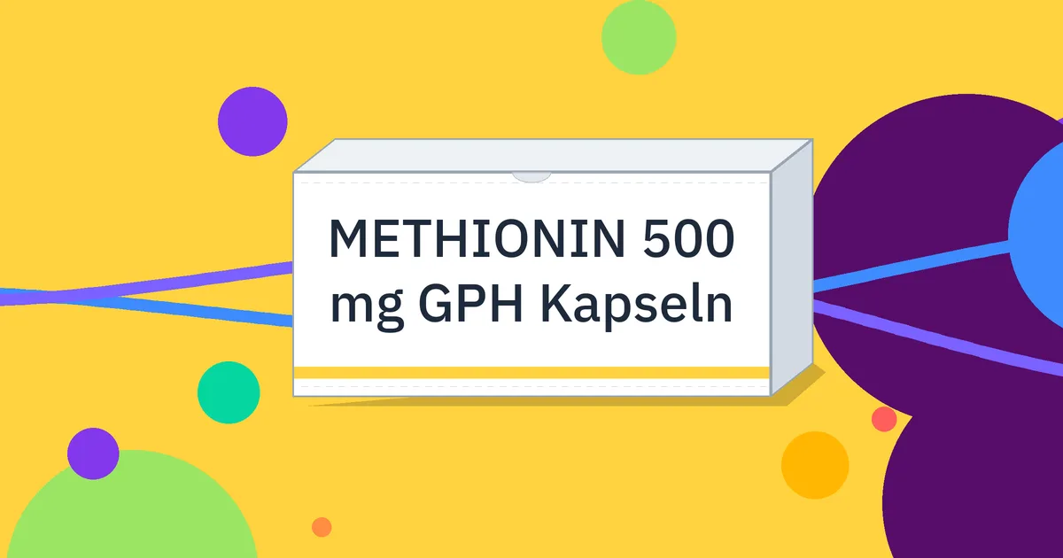 Symbolbild: Packung mit der Aufschrift METHIONIN 500 mg GPH Kapseln (PZN 00128409) – Verfügbarkeit und Bezug in Apotheken in Frankfurt am Main