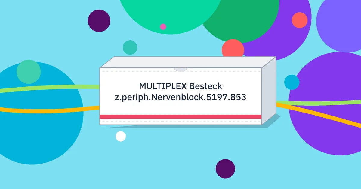 Symbolbild: Packung mit der Aufschrift MULTIPLEX Besteck z.periph.Nervenblock.5197.853 (PZN 04481752) – Verfügbarkeit und Bezug in Apotheken in Frankfurt am Main