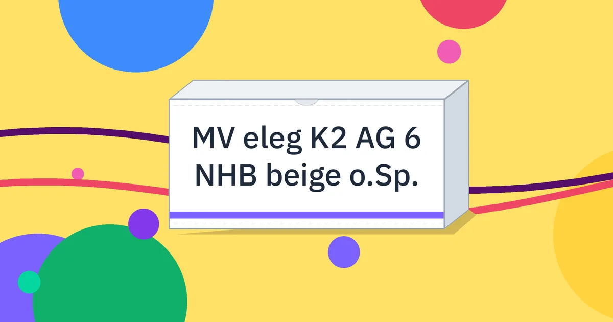 Symbolbild: Packung mit der Aufschrift MV eleg K2 AG 6 NHB beige o.Sp. (PZN 15730827) – Verfügbarkeit und Bezug in Apotheken in Frankfurt am Main