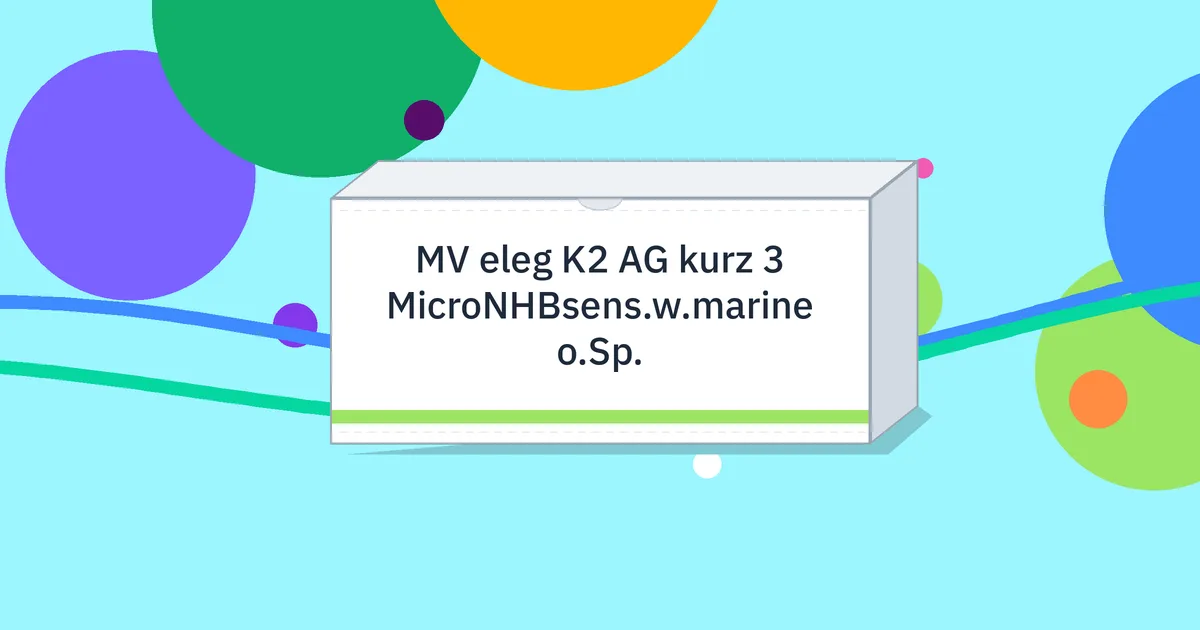 Symbolbild: Packung mit der Aufschrift MV eleg K2 AG kurz 3 MicroNHBsens.w.marine o.Sp. (PZN 15711712) – Verfügbarkeit und Bezug in Apotheken in Frankfurt am Main