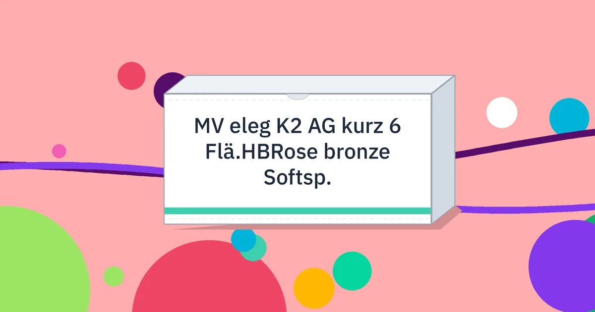 Symbolbild: Packung mit der Aufschrift MV eleg K2 AG kurz 6 Flä.HBRose bronze Softsp. (PZN 15704468) – Verfügbarkeit und Bezug in Apotheken in Frankfurt am Main