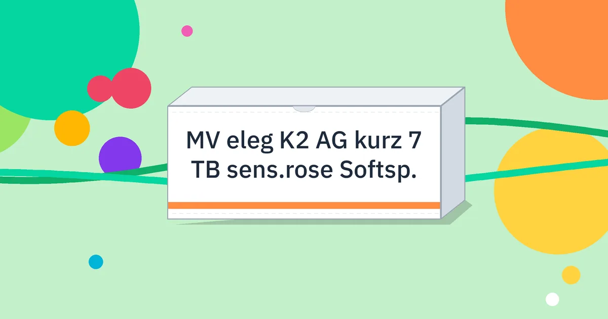 Symbolbild: Packung mit der Aufschrift MV eleg K2 AG kurz 7 TB sens.rose Softsp. (PZN 14697329) – Verfügbarkeit und Bezug in Apotheken in Frankfurt am Main
