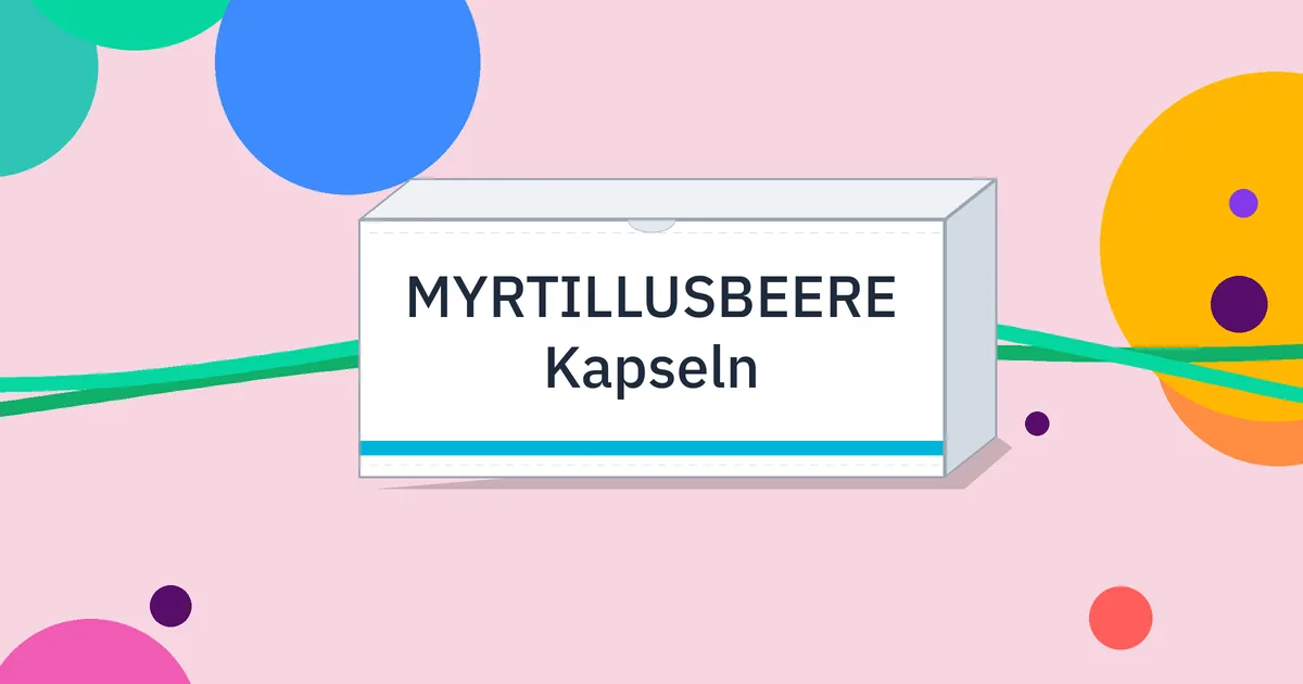 Symbolbild: Packung mit der Aufschrift MYRTILLUSBEERE Kapseln (PZN 05124362) – Verfügbarkeit und Bezug in Apotheken in Frankfurt am Main